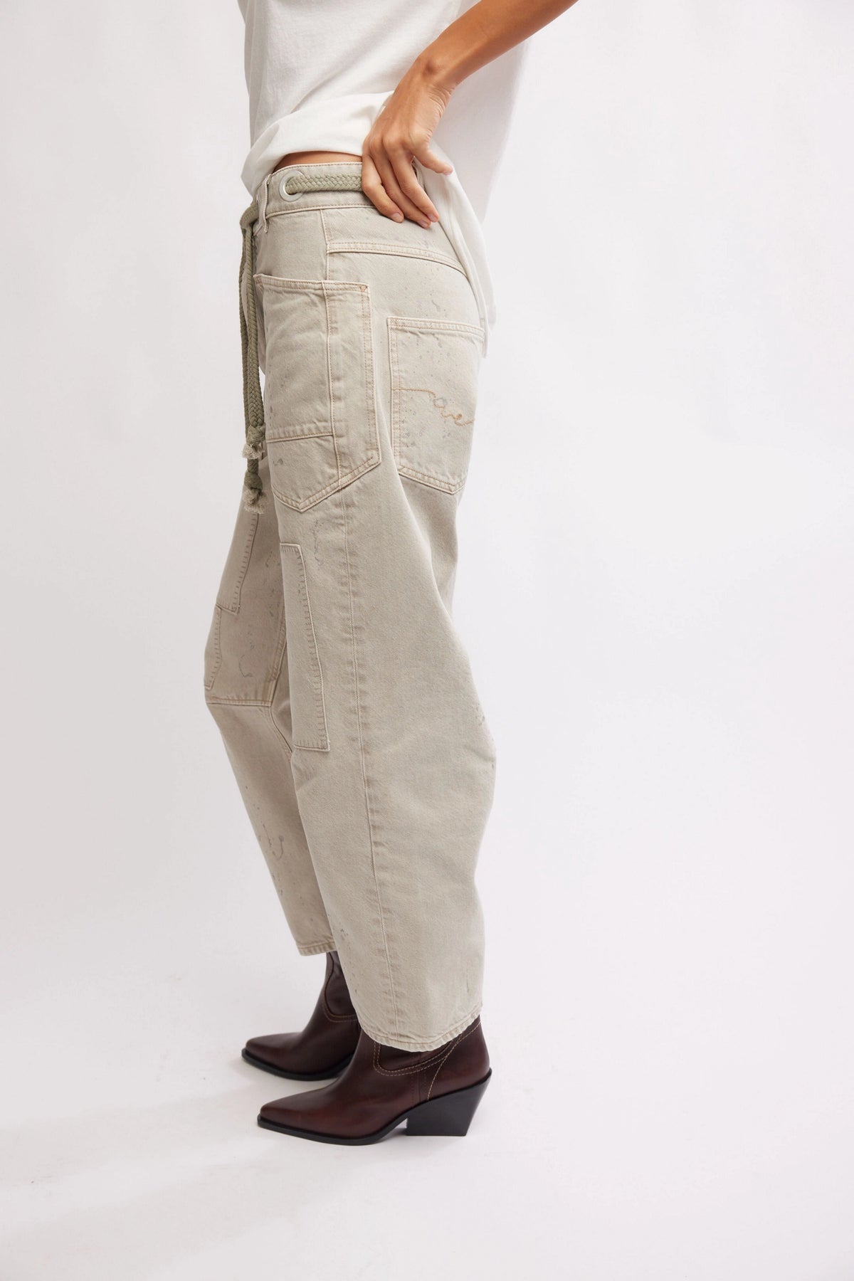 Free People We The Free Moxie Low-Slung BarrelJeans/Jetty/ | Cside